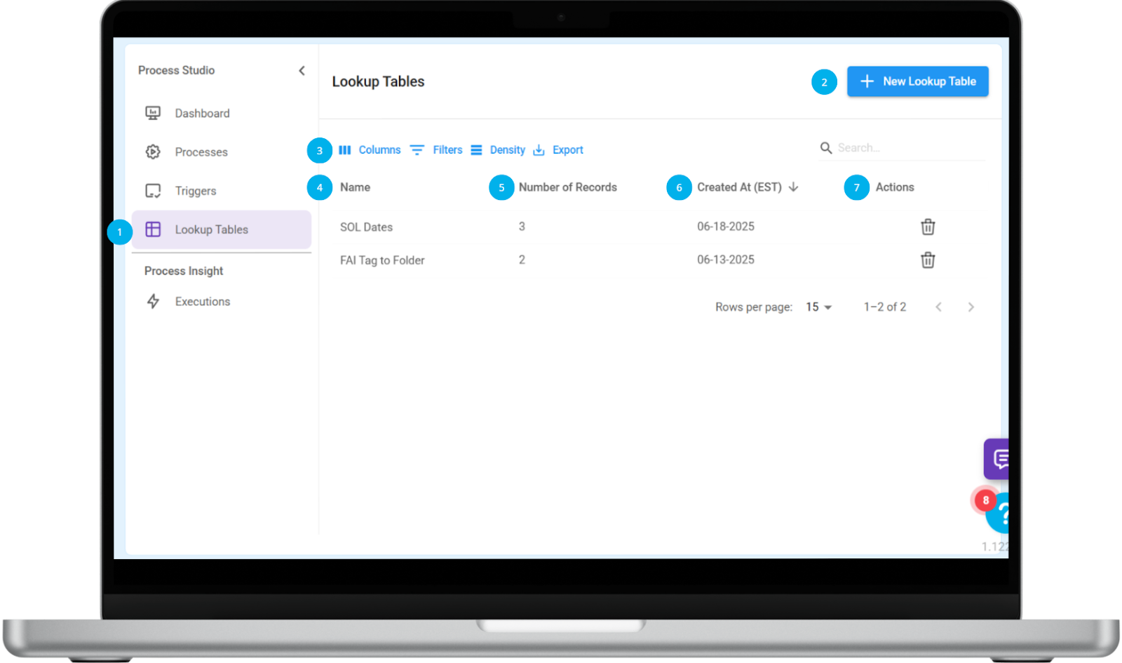 Process Studio: Lookup Tables Menu – Neostella Support Center