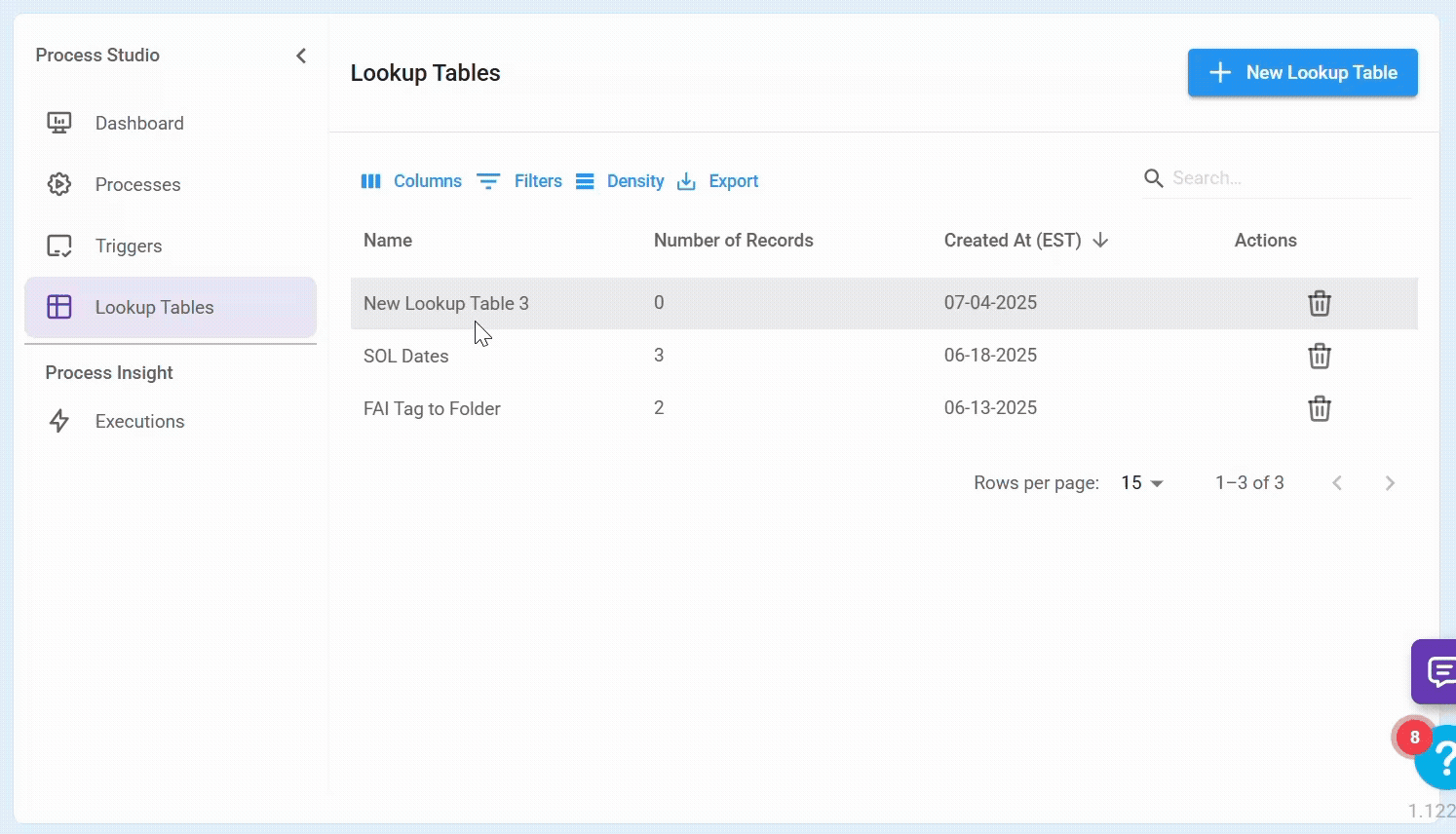 Process Studio: Lookup Tables Menu – Neostella Support Center